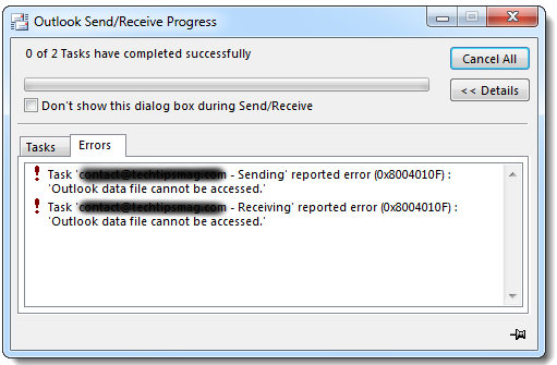 How To Fix Error 0x8004010F Outlook Data File Cannot Be Accessed